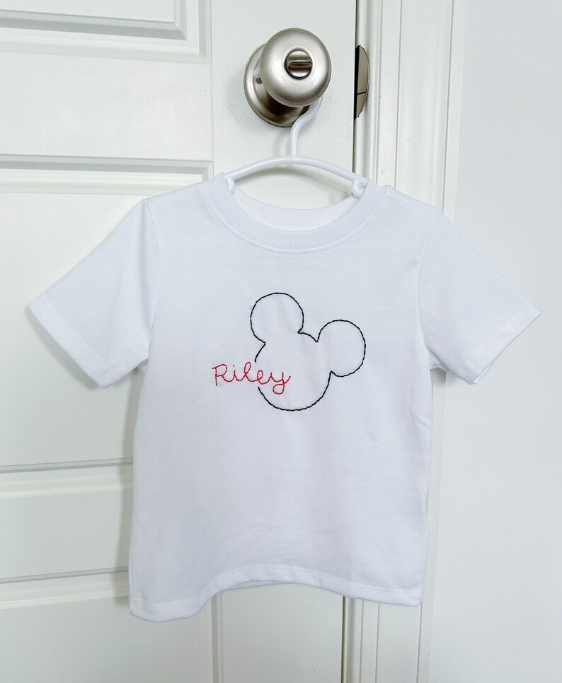 Mickey Mouse Hand Embroidered Custom Toddler T Shirt Personalized ...