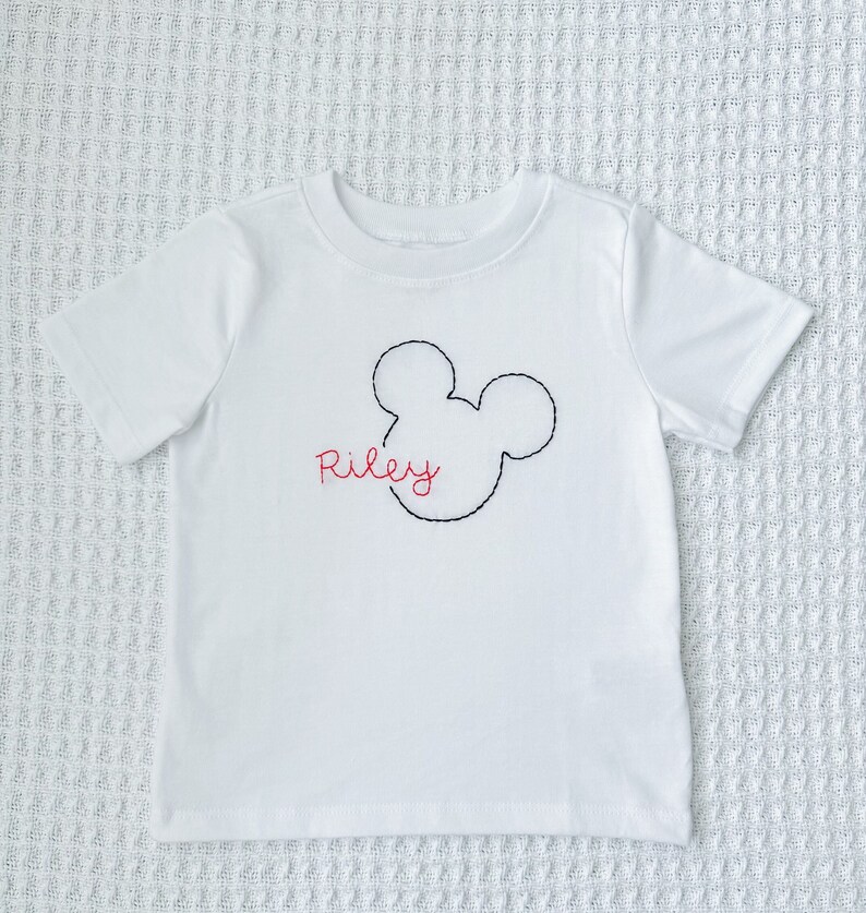 Mickey Mouse Hand Embroidered Custom Toddler T Shirt Personalized ...
