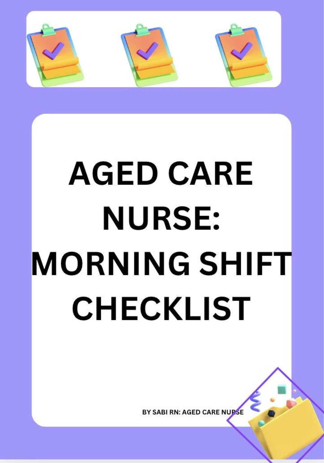 Aged Care Nurse Morning Shift Checklist Digital Download for Nursing ...