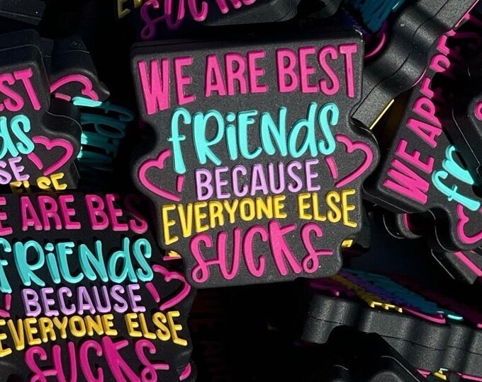 Best Friends (black) Focal Bead - Etsy
