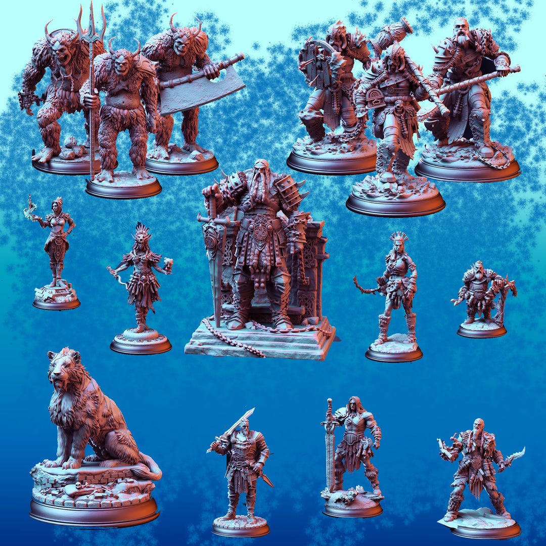 Frost Giant Monarchy STL Bundle: D&D Viking and Giant Miniatures ...