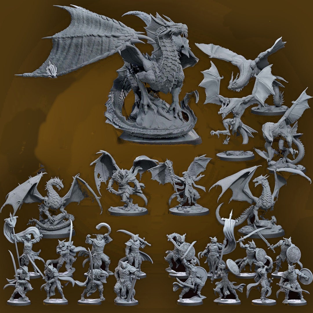 Dragon Empire STL Bundle: D&D Dragon Army Miniatures (digital Download ...