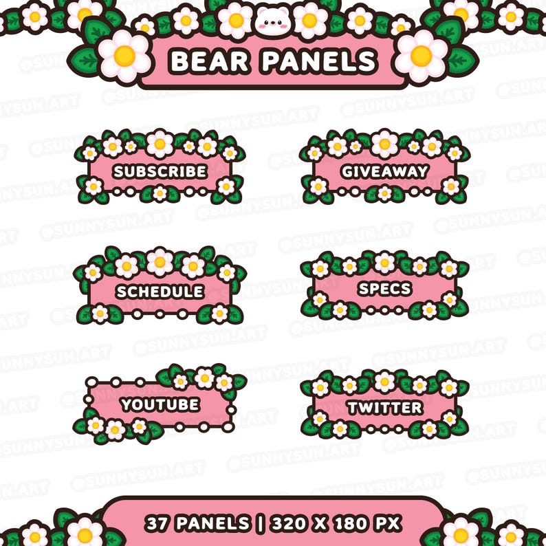 Cute Bear Twitch Panel, Premade Stream Panel, Vtuber, Streaming ...