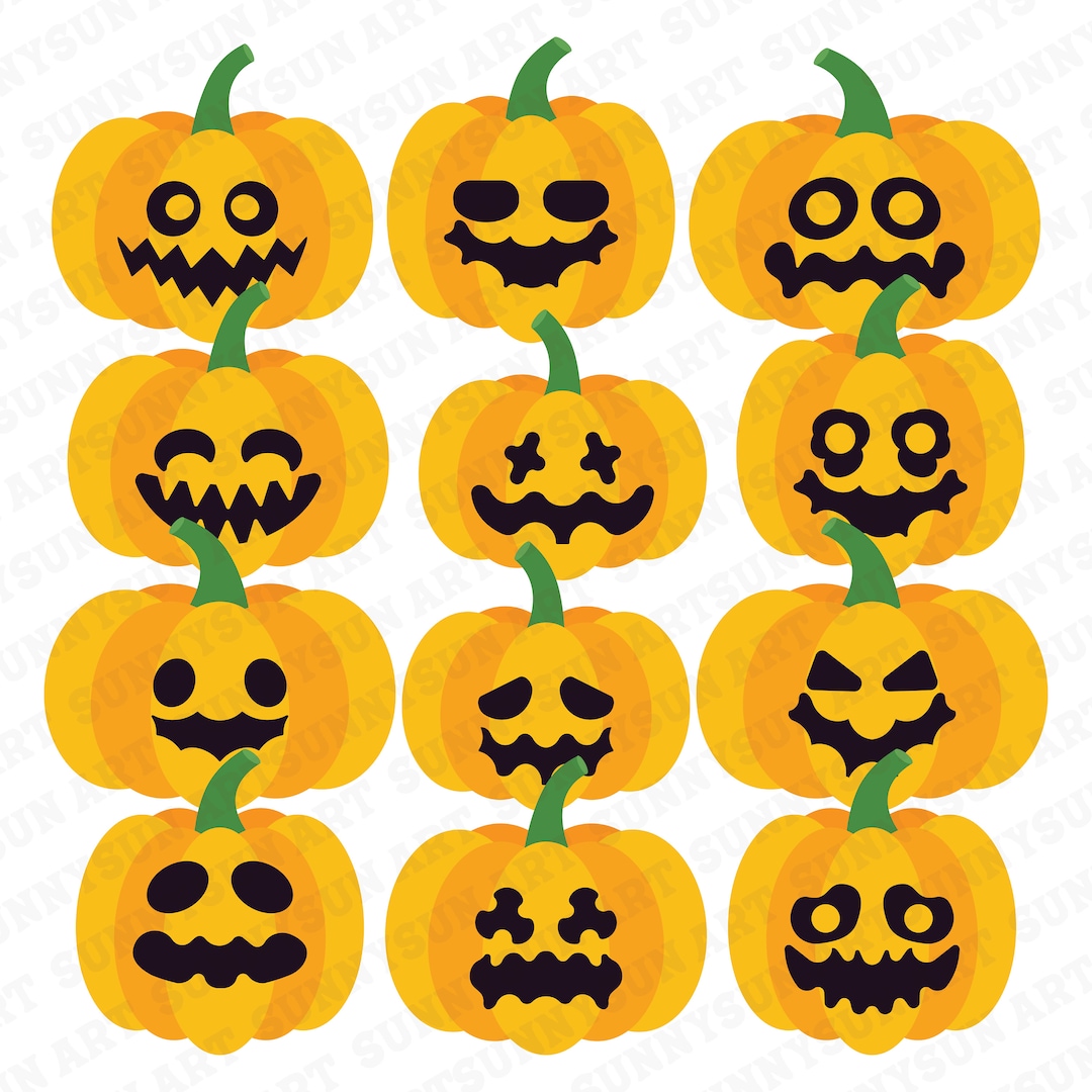 Pumpkin Carving Clipart, Scary Pumpkin Face, Jack O Lantern Face ...