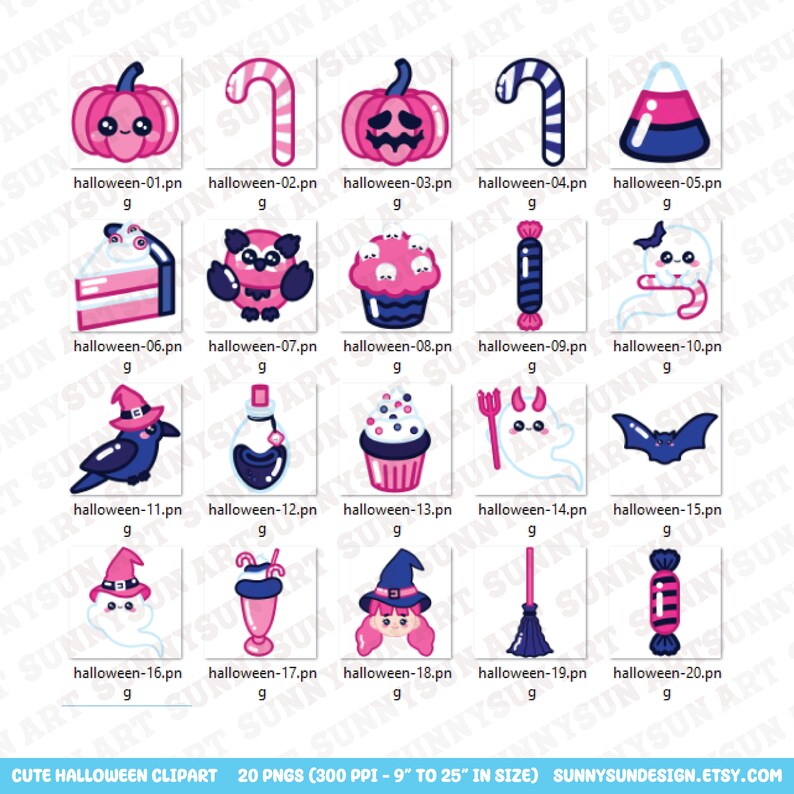 Cute Halloween Clipart, Kawaii Ghost PNG, Whimsical Happy Halloween ...