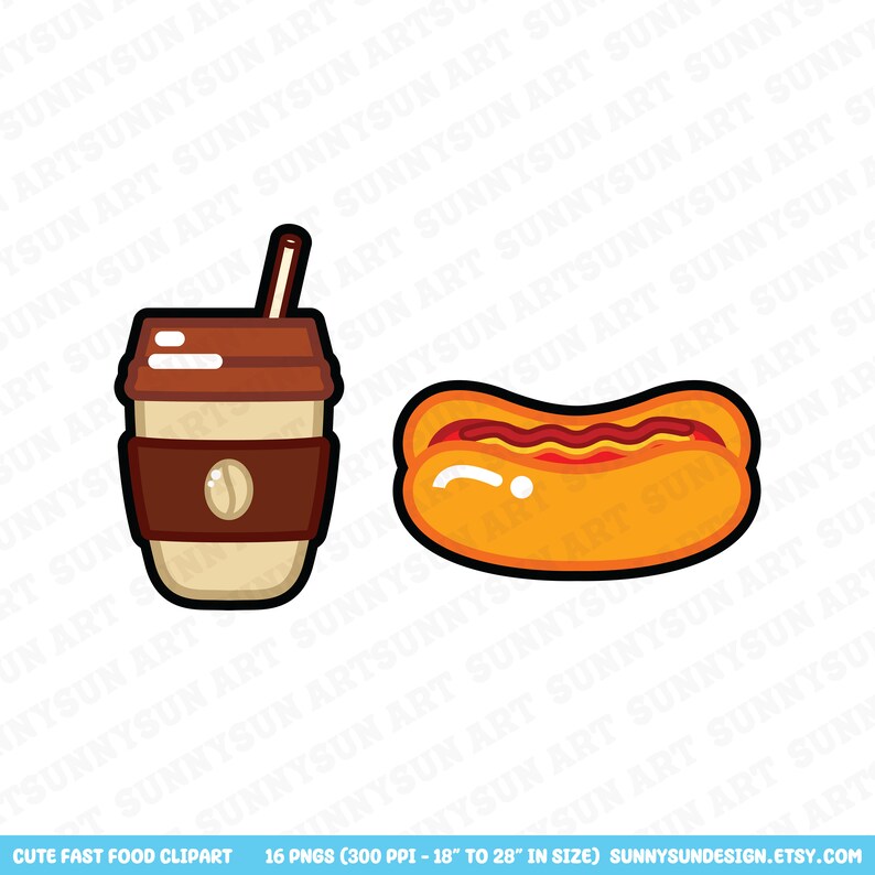 Cute Burger Clipart, Kawaii Fast Food, Junk Food, Pizza PNG, Ice Cream ...