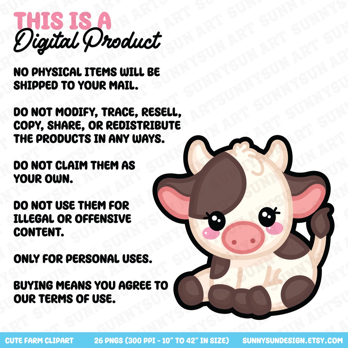 Cute Farm Clipart, Farmland Cattle PNG, Kawaii Barn Animal, Chicken Hen ...