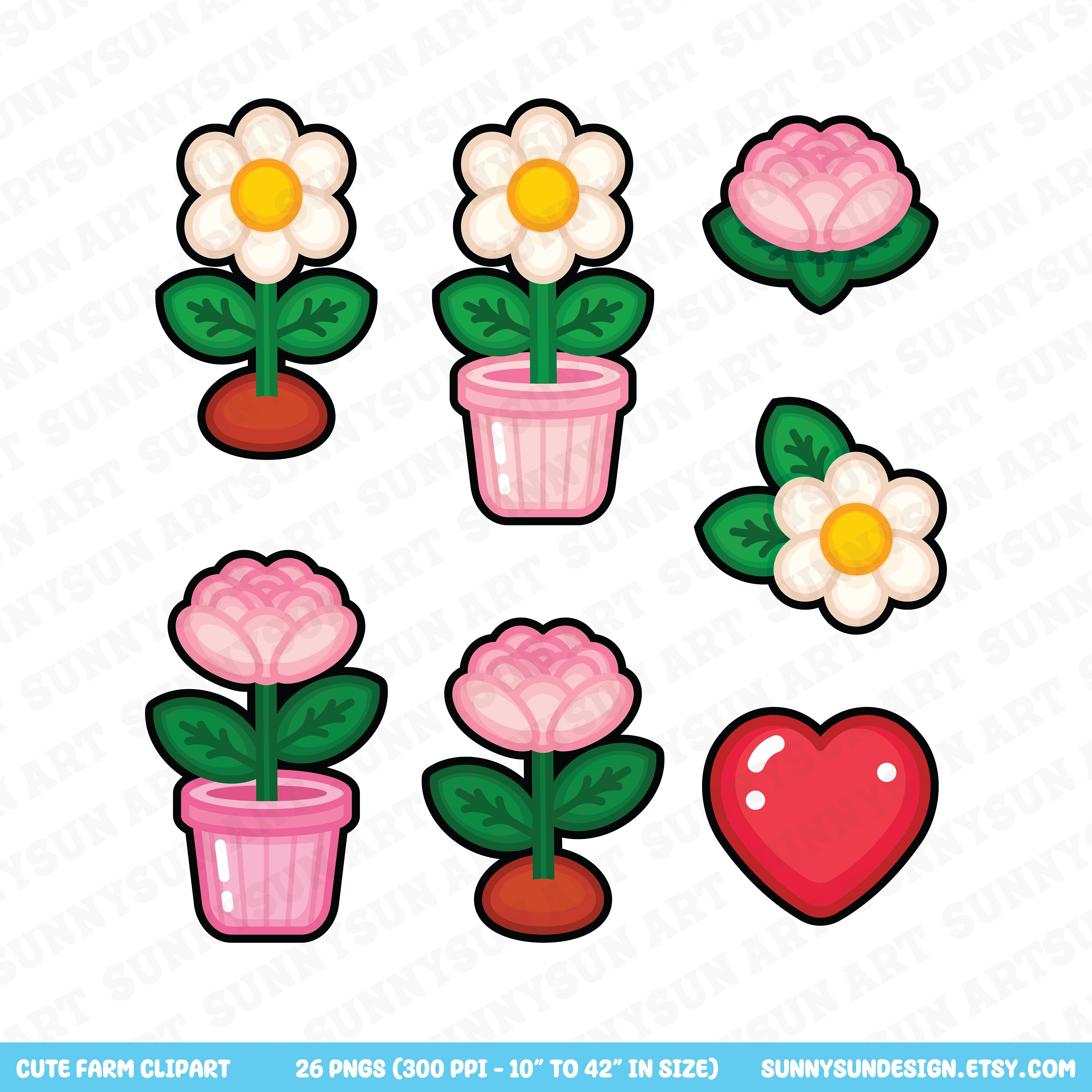 Cute Farm Clipart, Farmland Cattle PNG, Kawaii Barn Animal, Chicken Hen ...