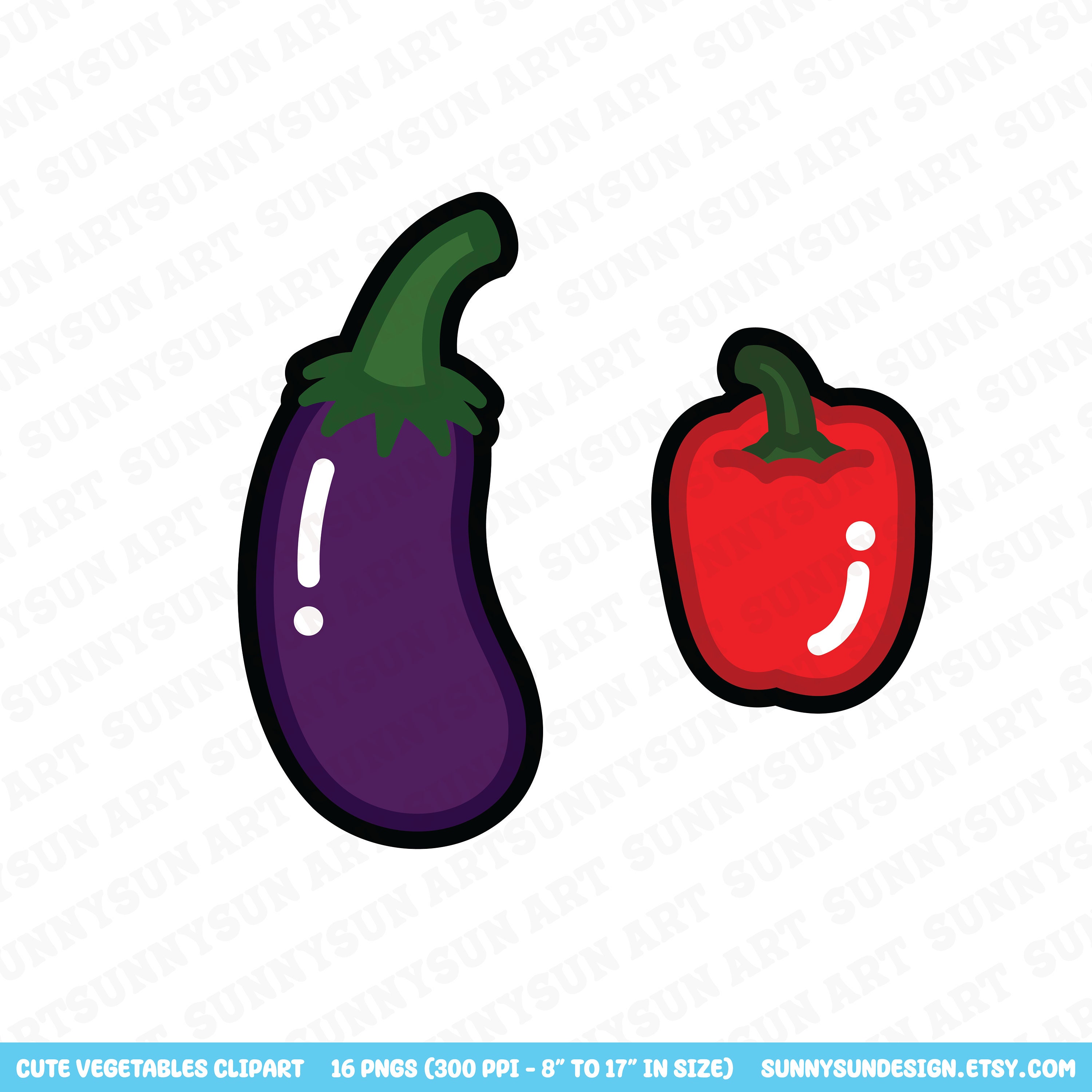 Cute Vegetable Clipart, Kawaii Veggies PNG, Fresh Healthy Food Art ...