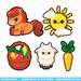 Cute Farm Clipart, Farmland Cattle PNG, Kawaii Barn Animal, Chicken Hen ...