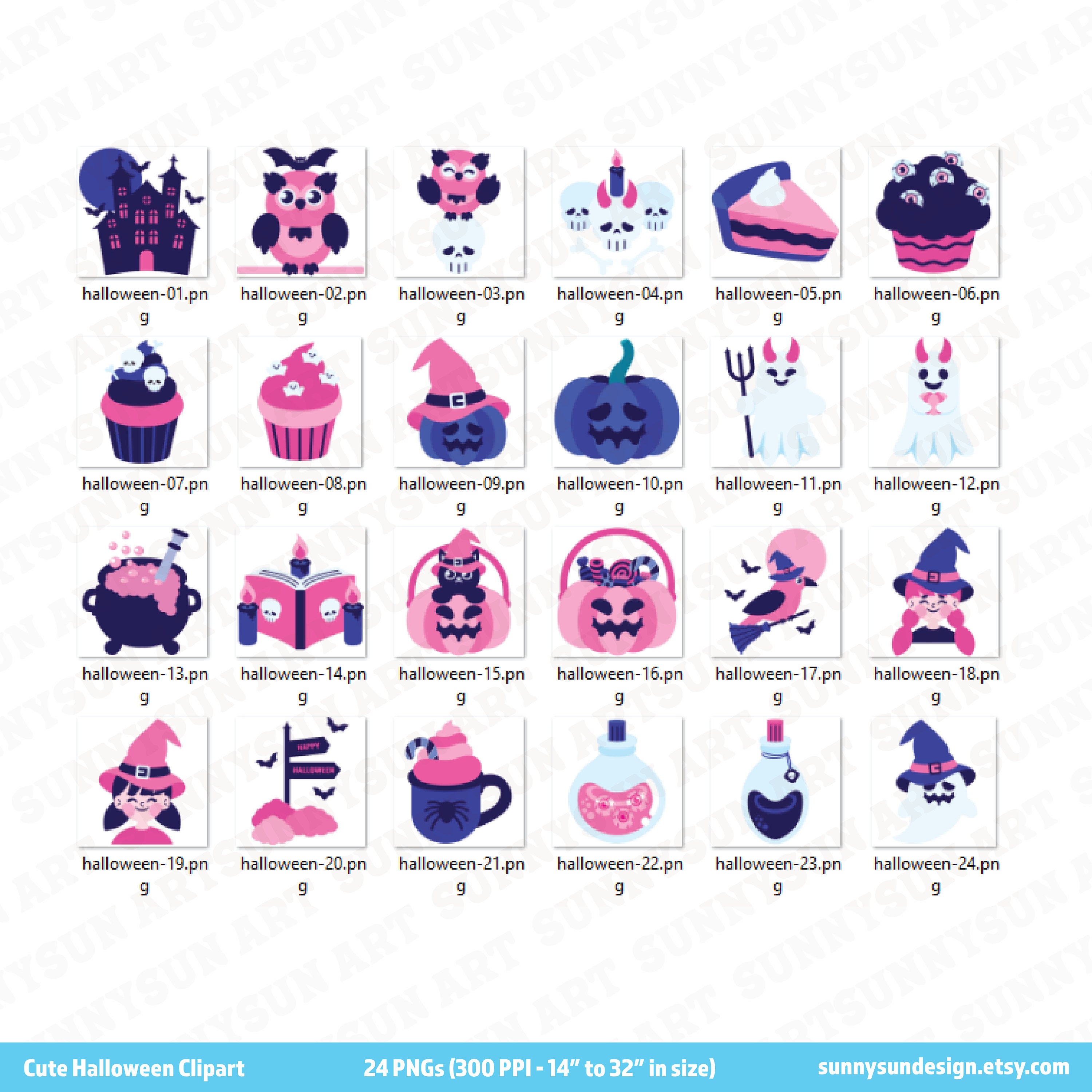 Cute Happy Halloween Clipart, Sweet Candy Pngs, Black Cat, Witchy Witch ...