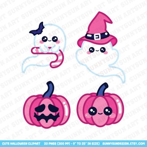 Cute Halloween Clipart, Kawaii Ghost PNG, Whimsical Happy Halloween ...