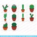 Cute Potted Cactus Clipart, Adorable and Kawaii Cacti Graphics, Desert ...