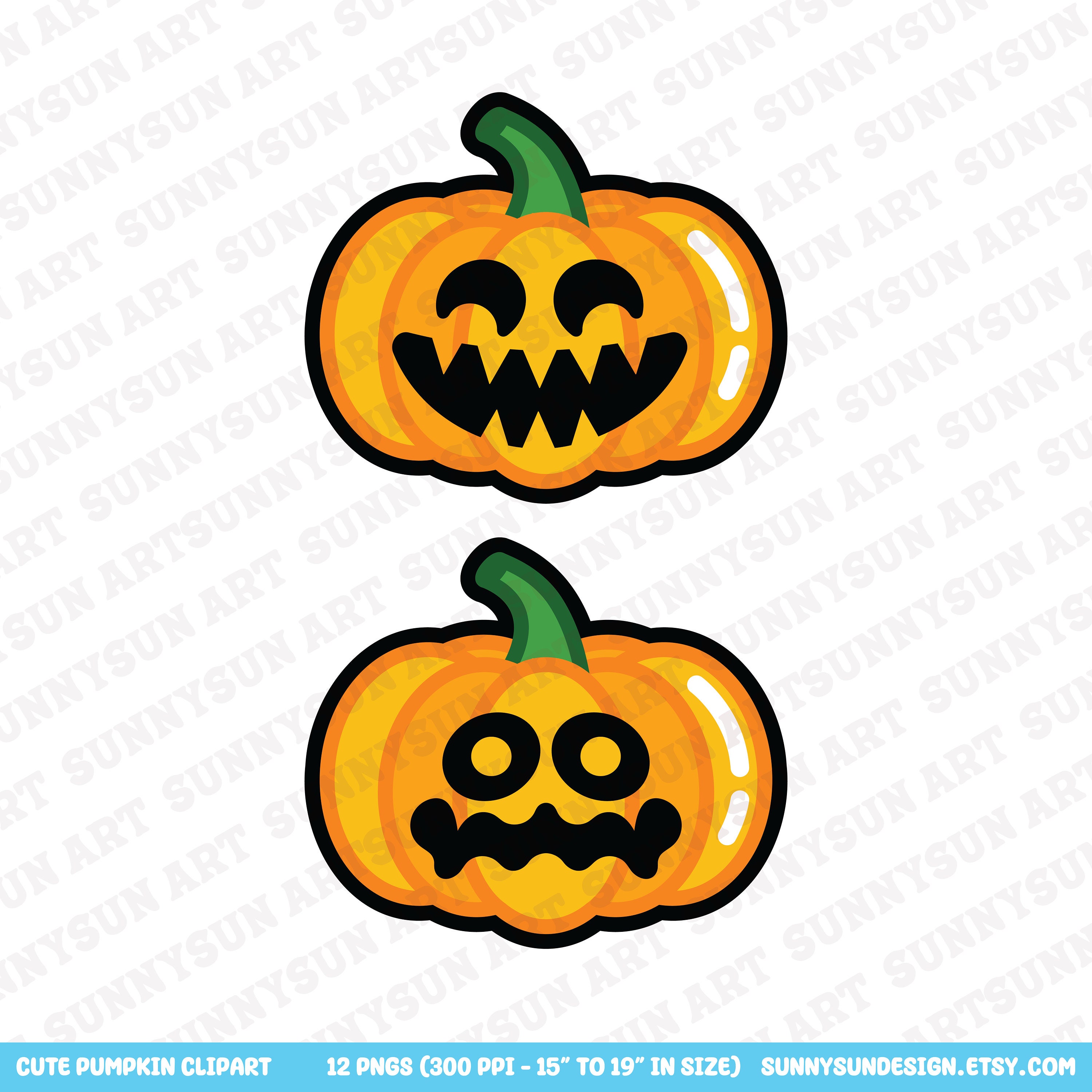 Scary Pumpkin Face Clipart, Spooky Halloween Jack O Lantern PNG, Cute ...