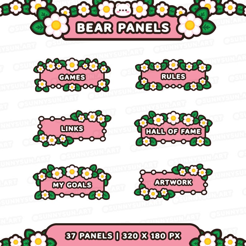 Cute Bear Twitch Panel, Premade Stream Panel, Vtuber, Streaming ...