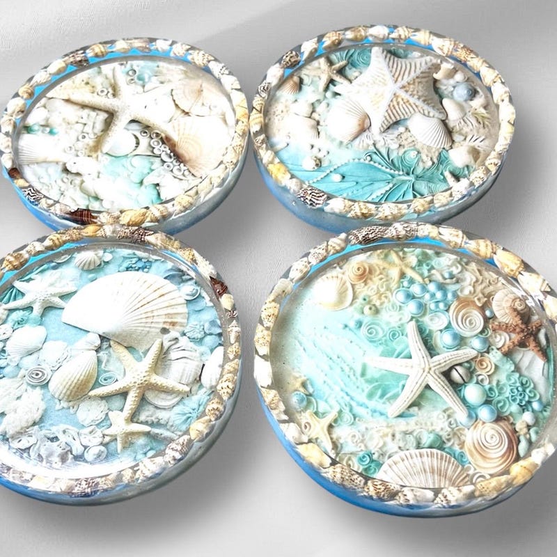Seashell Coasters - Etsy
