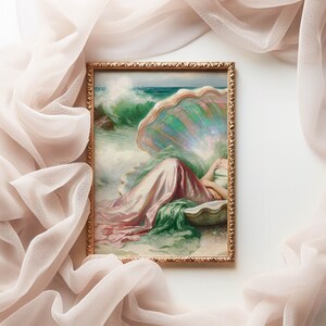 Mermaidcore Shell Artwork, Ethereal Greek Mythology Mermaid Aesthetic ...