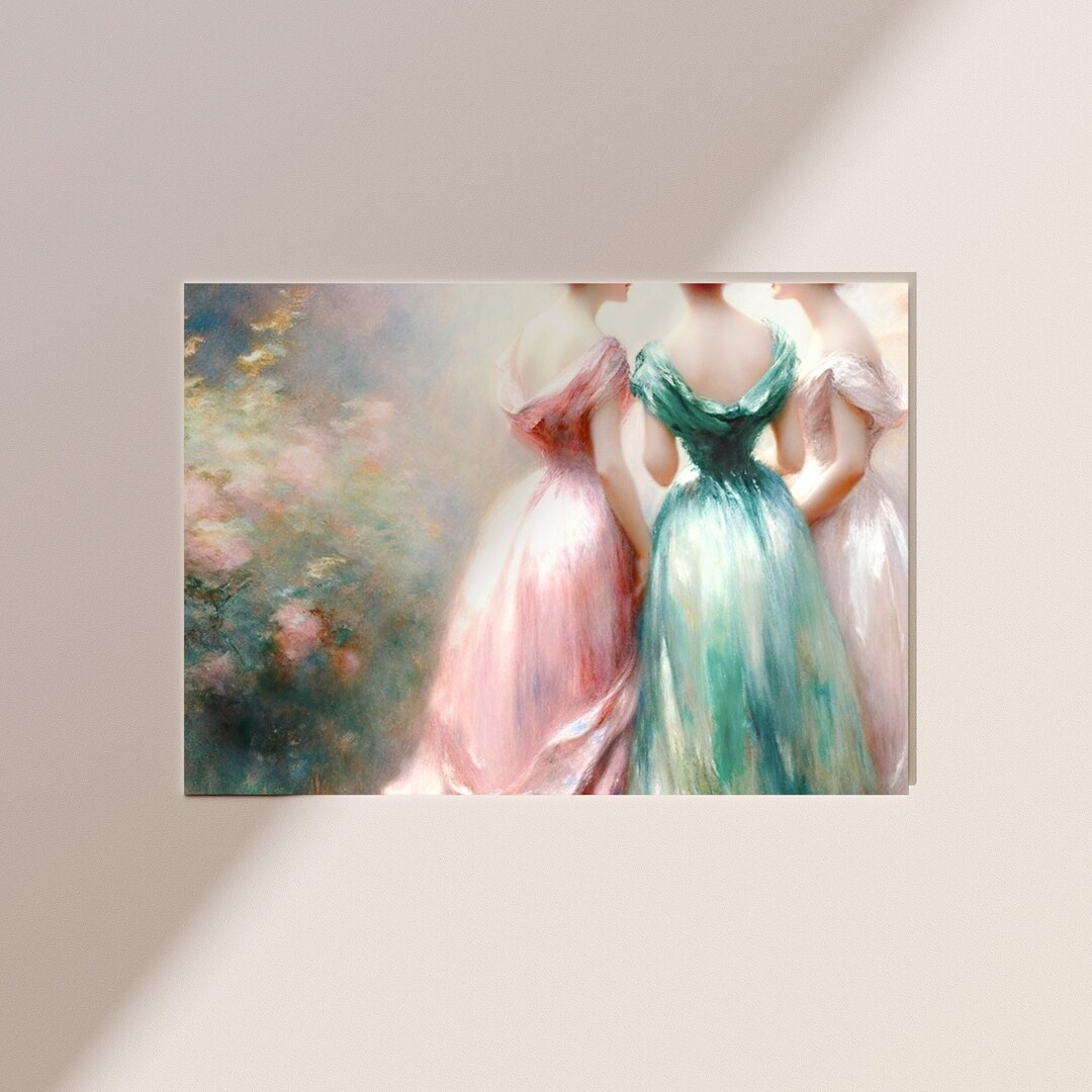 Pastel Regency Artwork, Dreamy Victorian Women Impressionism Painting ...