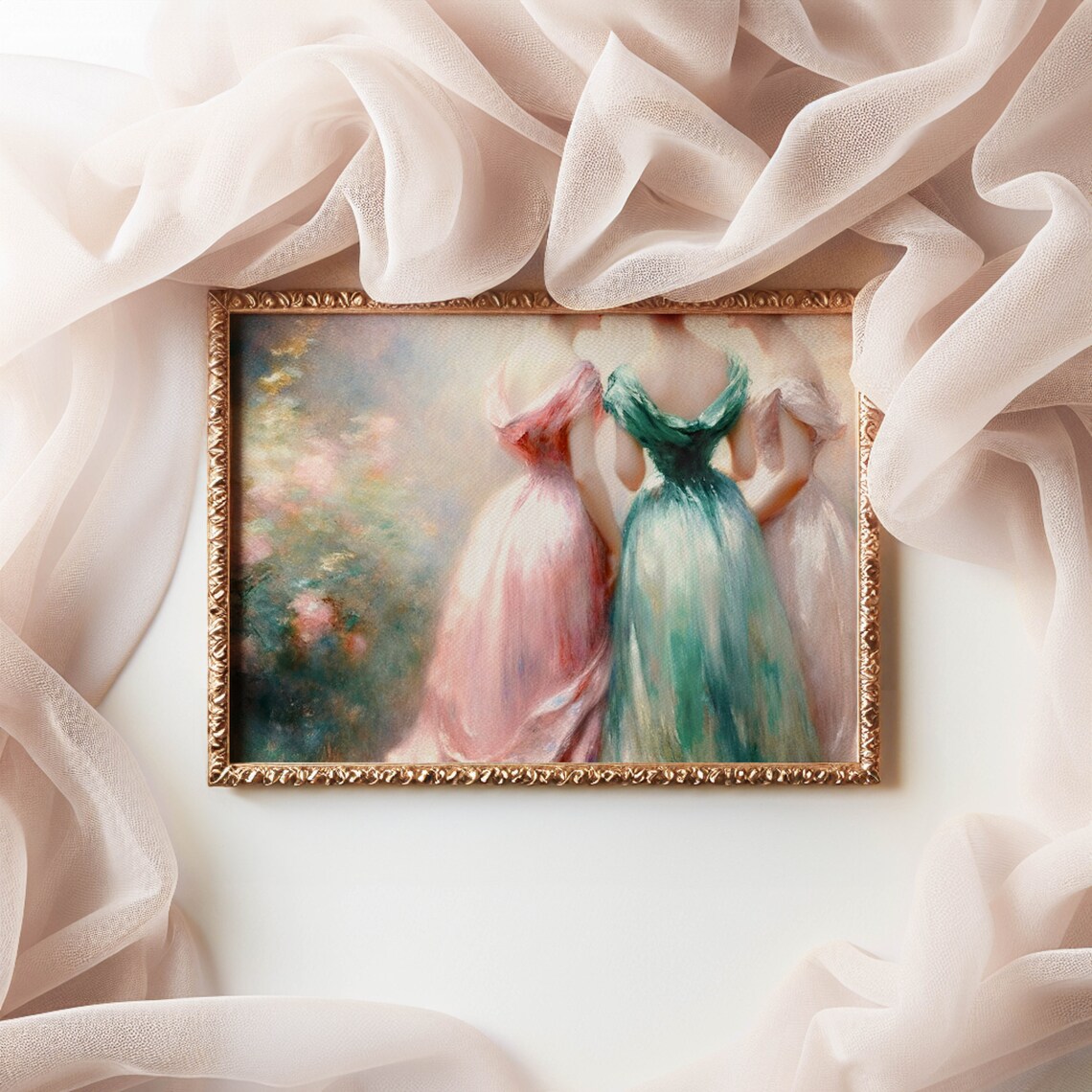 Pastel Regency Artwork, Dreamy Victorian Women Impressionism Painting ...