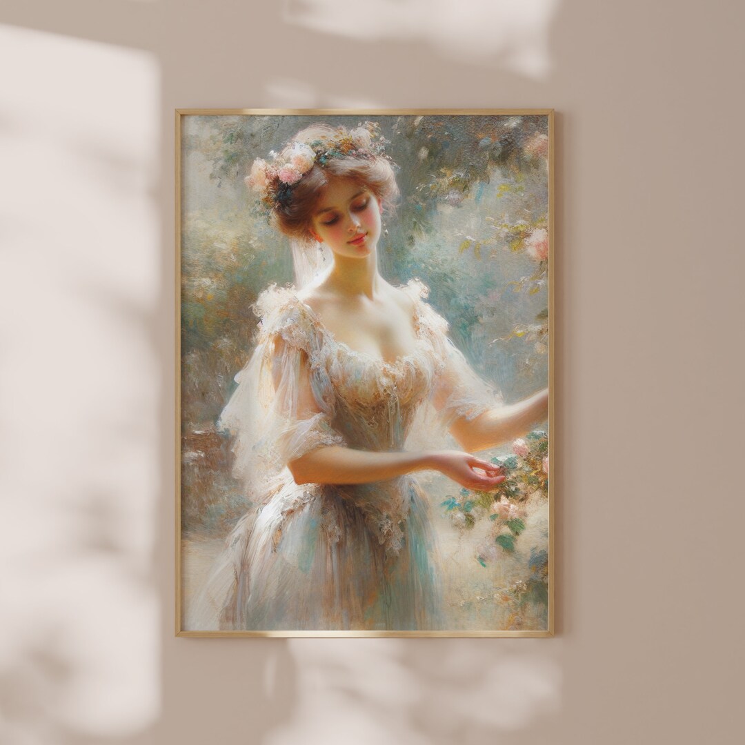 Pastel Coquette Feminine Woman Artwork Download, Balletcore Rococo ...