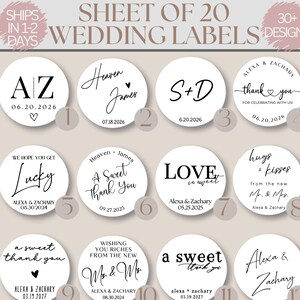 20 Wedding Favor Sticker for Wedding Welcome Gift Bag Wedding Guest ...