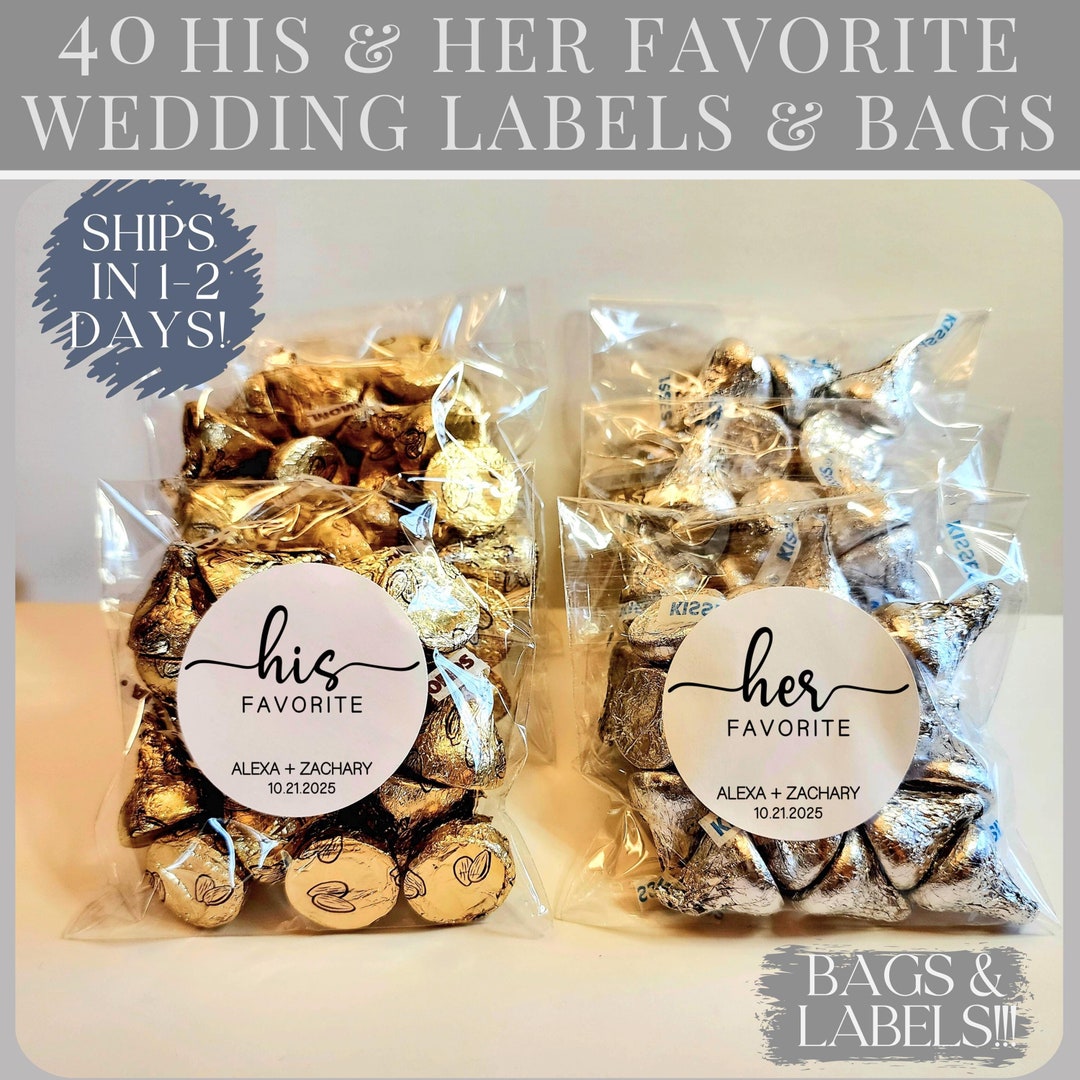 40 His and Her Favorite Wedding Favor Stickers for Wedding Guest Gifts ...