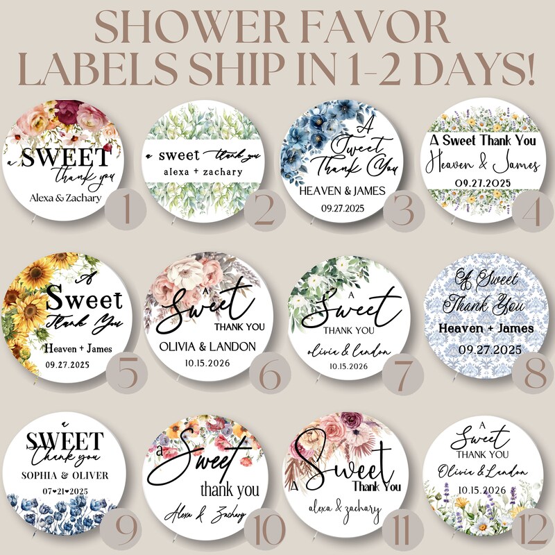 Bridal Shower Label - Etsy