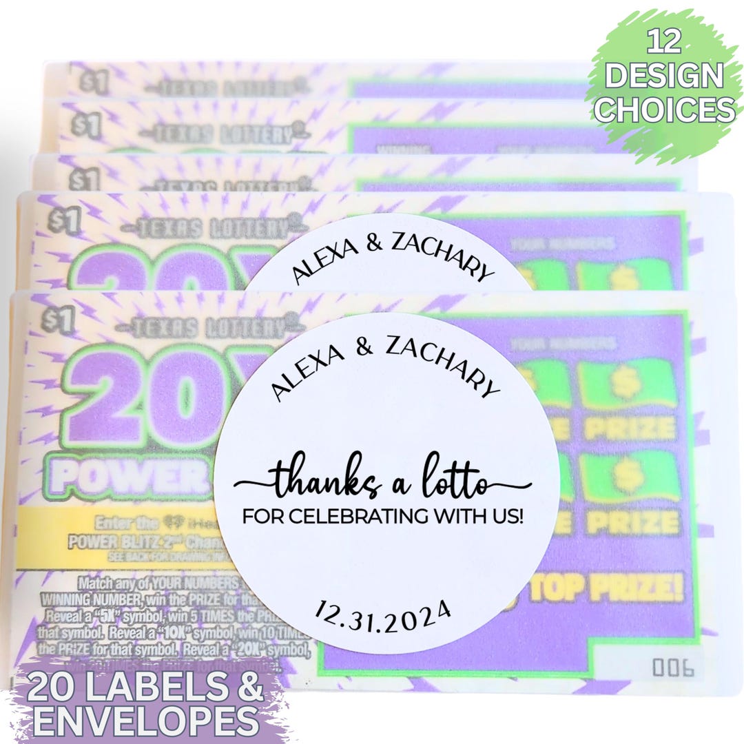 Personalized Wedding Favor Scratch off Ticket Holder Bulk Wedding Guest ...