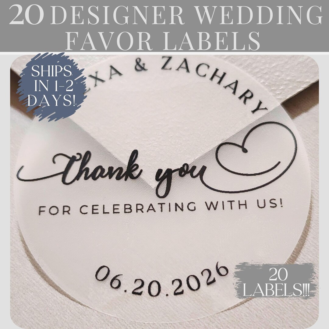 20 Custom Wedding Favor Sticker for Welcome Bags for Wedding Guest Bulk ...