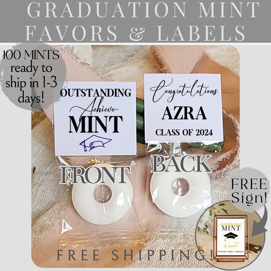 Class of 2024 Graduation Achieve Mint Party Favor Candy DIY Favor Party ...