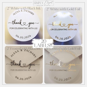 20 Custom Thank You Wedding Sticker for Wedding Favors for Guest Favors ...