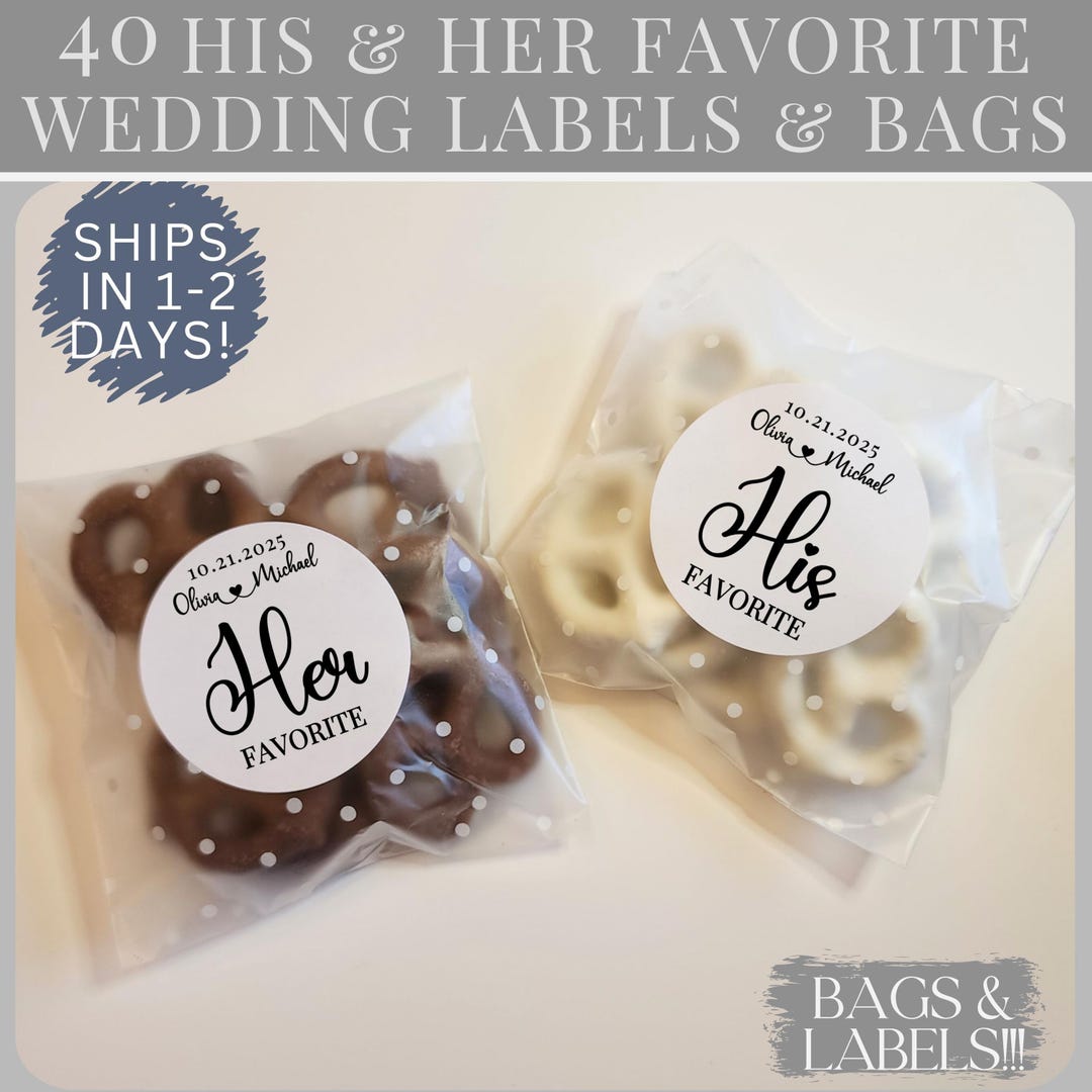 40 Personalized Wedding Favors His Favorite Her Favorite Favor Kit ...