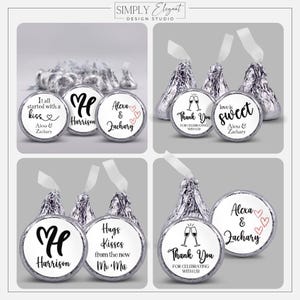 108 Wedding Stickers for Hershey® Kiss Favor for Guest Wedding Guest ...
