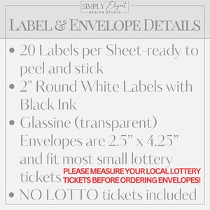 20 Custom Wedding Lottery Favor Stickers for Lotto Ticket Favor ...