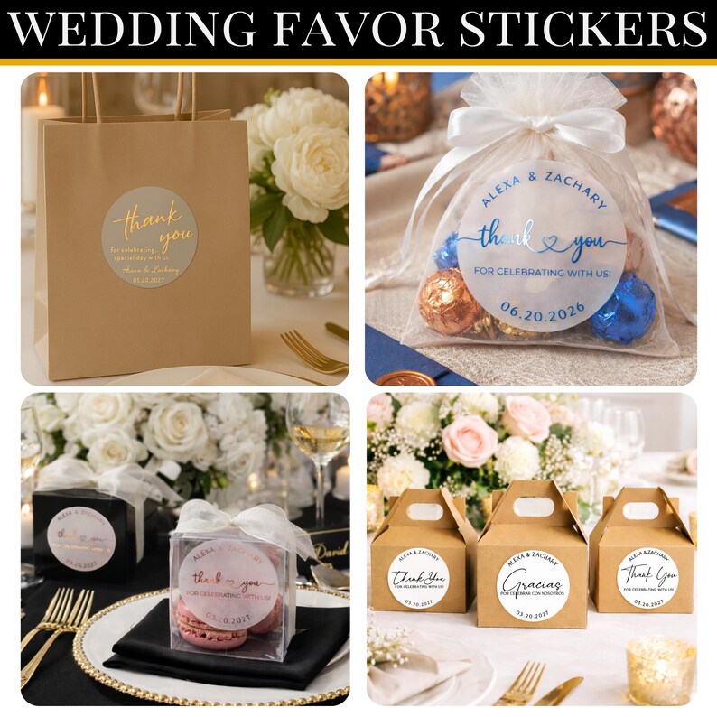 Custom Stickers Wedding Favor for Thank You Gifts for Wedding Guest ...