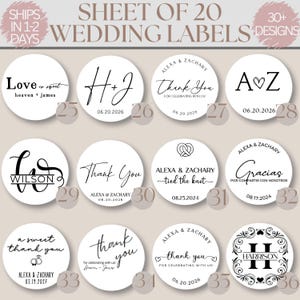 20 Wedding Favor Sticker for Wedding Welcome Gift Bag Wedding Guest ...