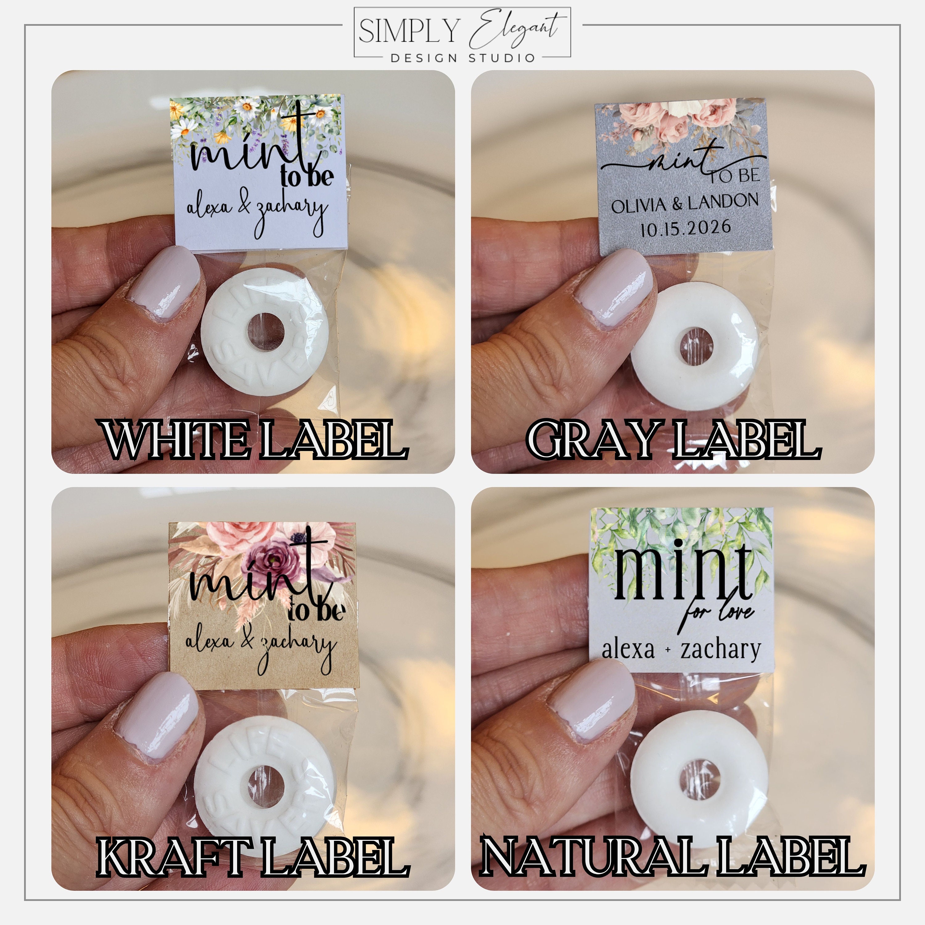 Custom Wedding Favor Mint Labels Boho Floral Wedding Favors Mint to Be ...
