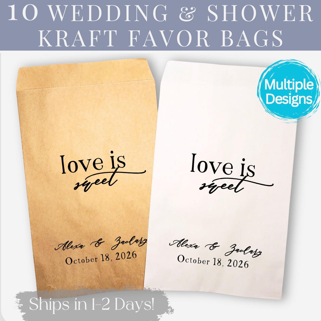 10 Personalized Favor Bags for Wedding Favors in Bulk Favors Wedding ...