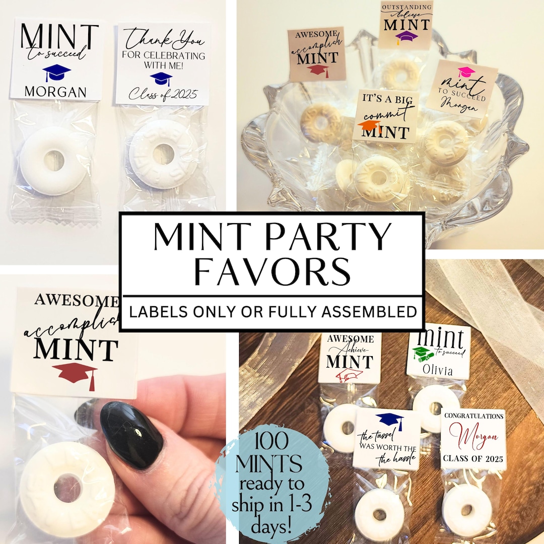 Bulk Party Favors Custom Graduation Favor Mint Personalized Party ...