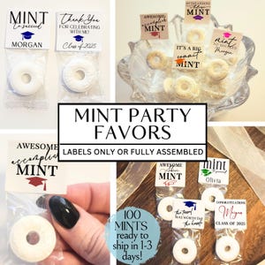 Custom Graduation Party Favor Labels Mint Candy Favor Mint to Succeed ...