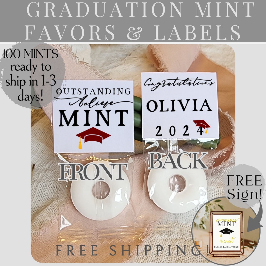Custom Graduation Party Favors for Guest Gift Candy Bag Favor Labels ...