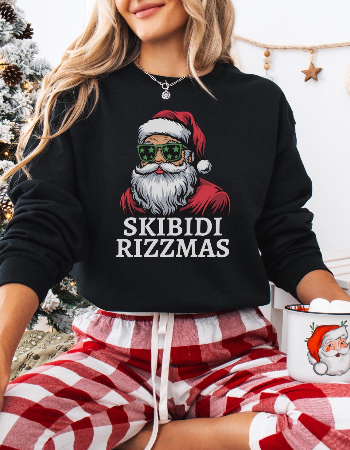 Skibidi Rizzmas Christmas Rizz Santa Claus Charisma Kid Cool Unisex ...