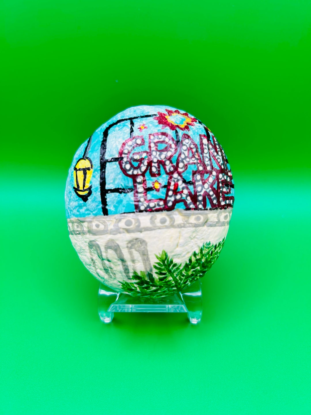 Theater Sign Hand Painted Rock-oakland Grand Lake Theater Sign Rock ...