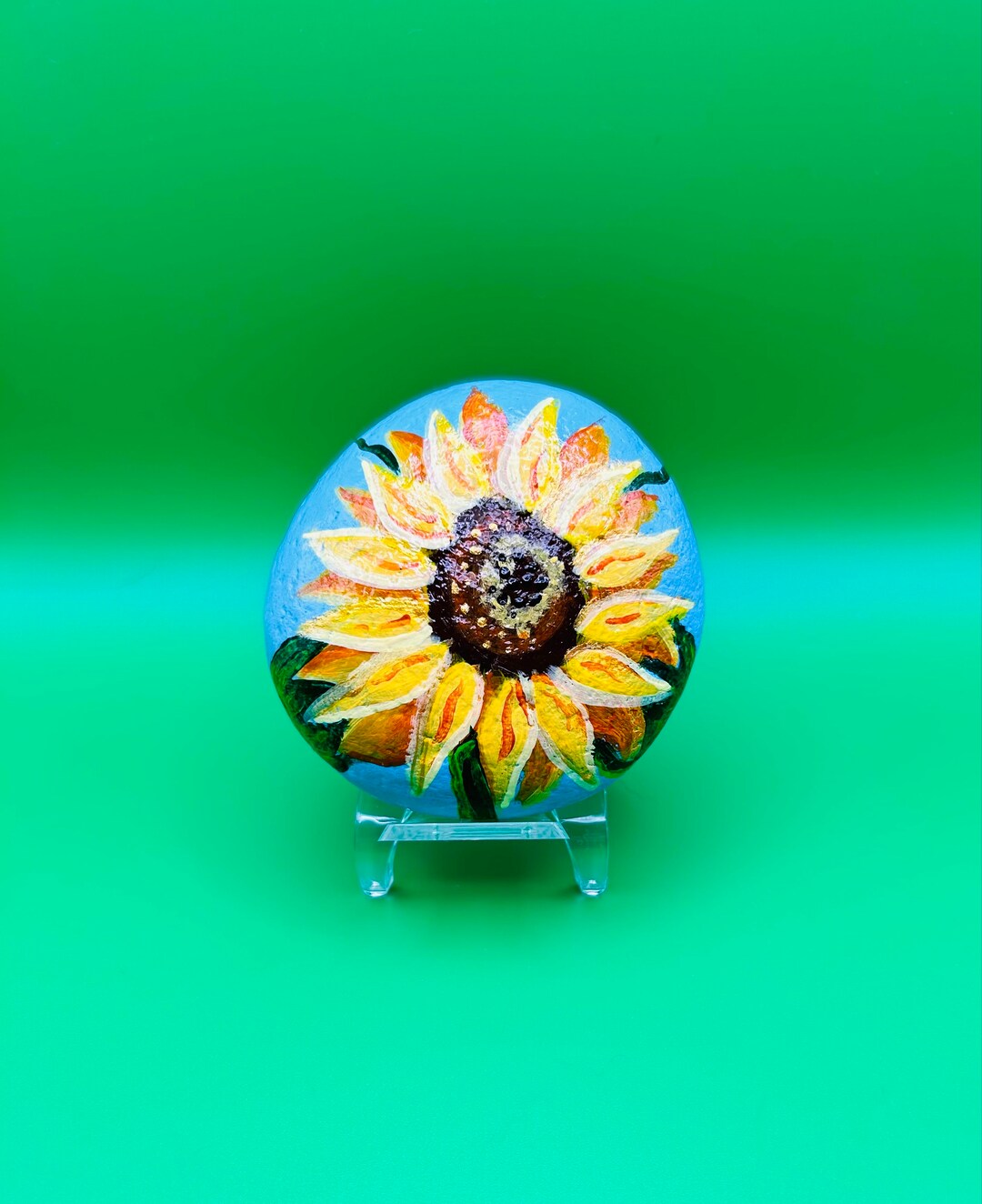 Sunflower Hand Painted Rock-sunflower Rock Art-rock Art-stone Art ...