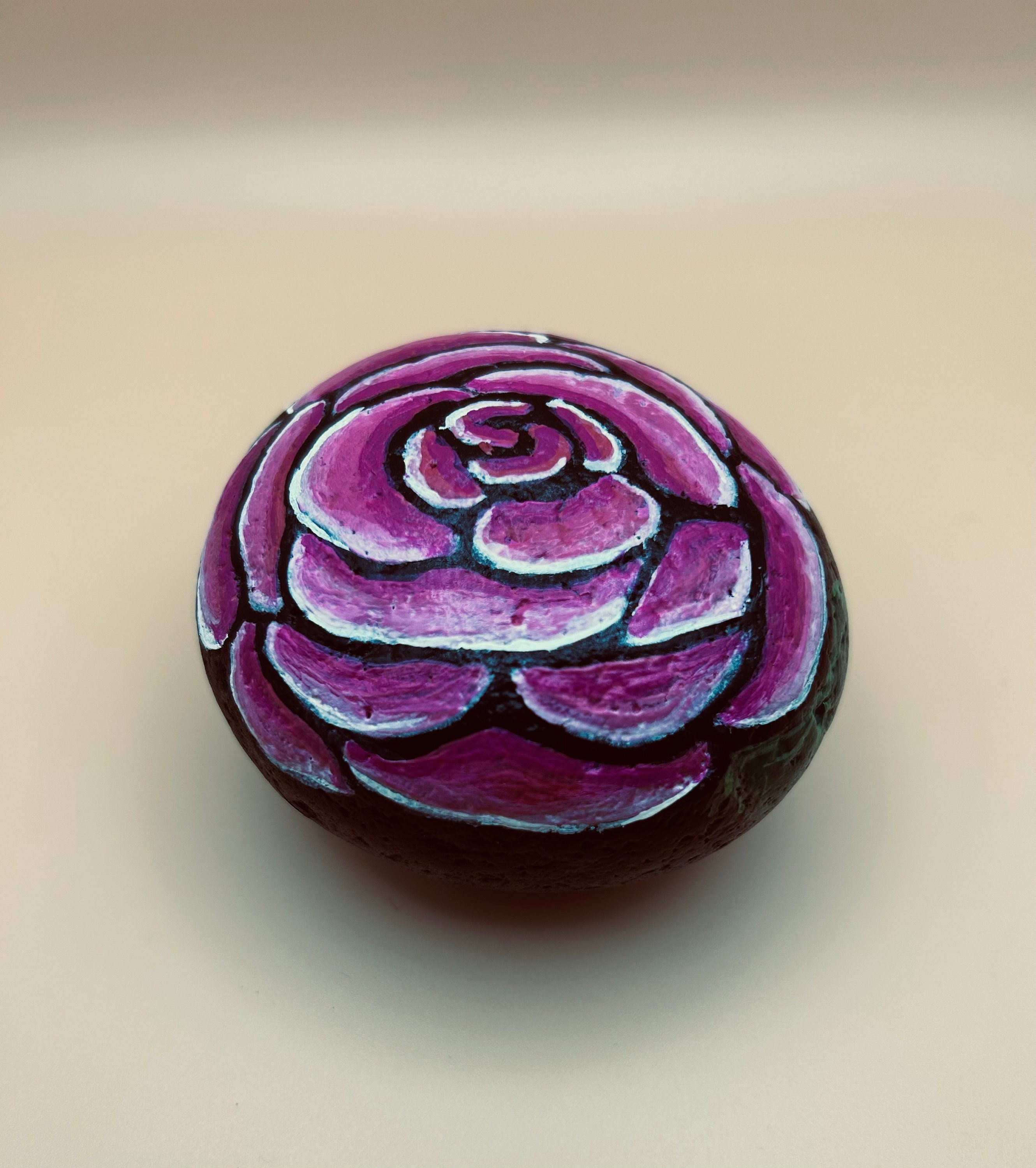 Rose Garden Painted Rock-hand Painted Rose Rock-rock Art-stone Art ...