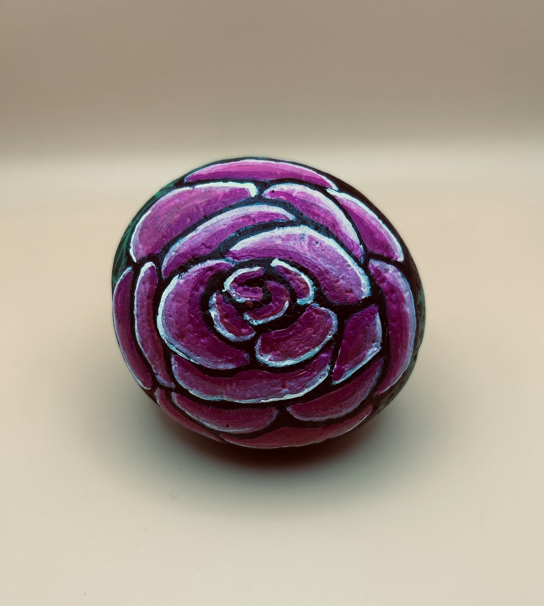 Rose Garden Painted Rock-hand Painted Rose Rock-rock Art-stone Art ...