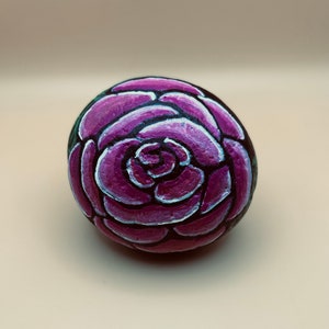Rose Garden Painted Rock-hand Painted Rose Rock-rock Art-stone Art ...