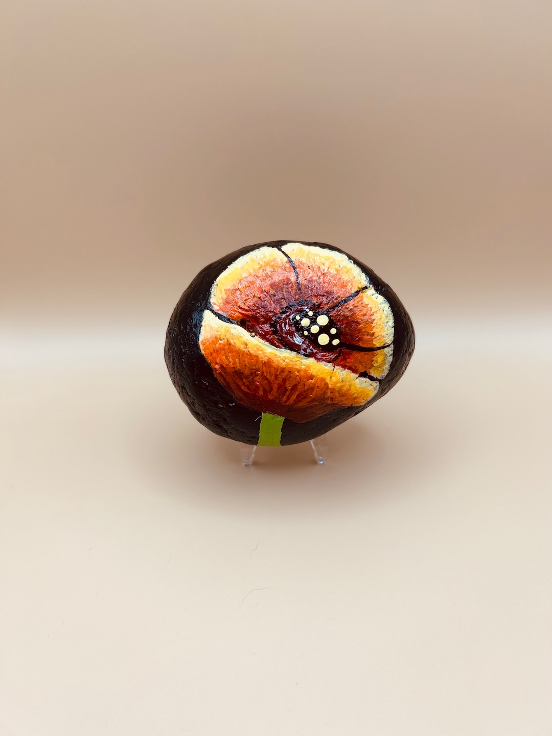 Poppy Painted Rock-hand Painted Rock-rock Art-stone Art-northern ...