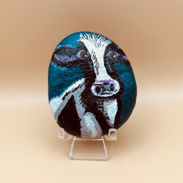 Painted Cow on Rock - Etsy