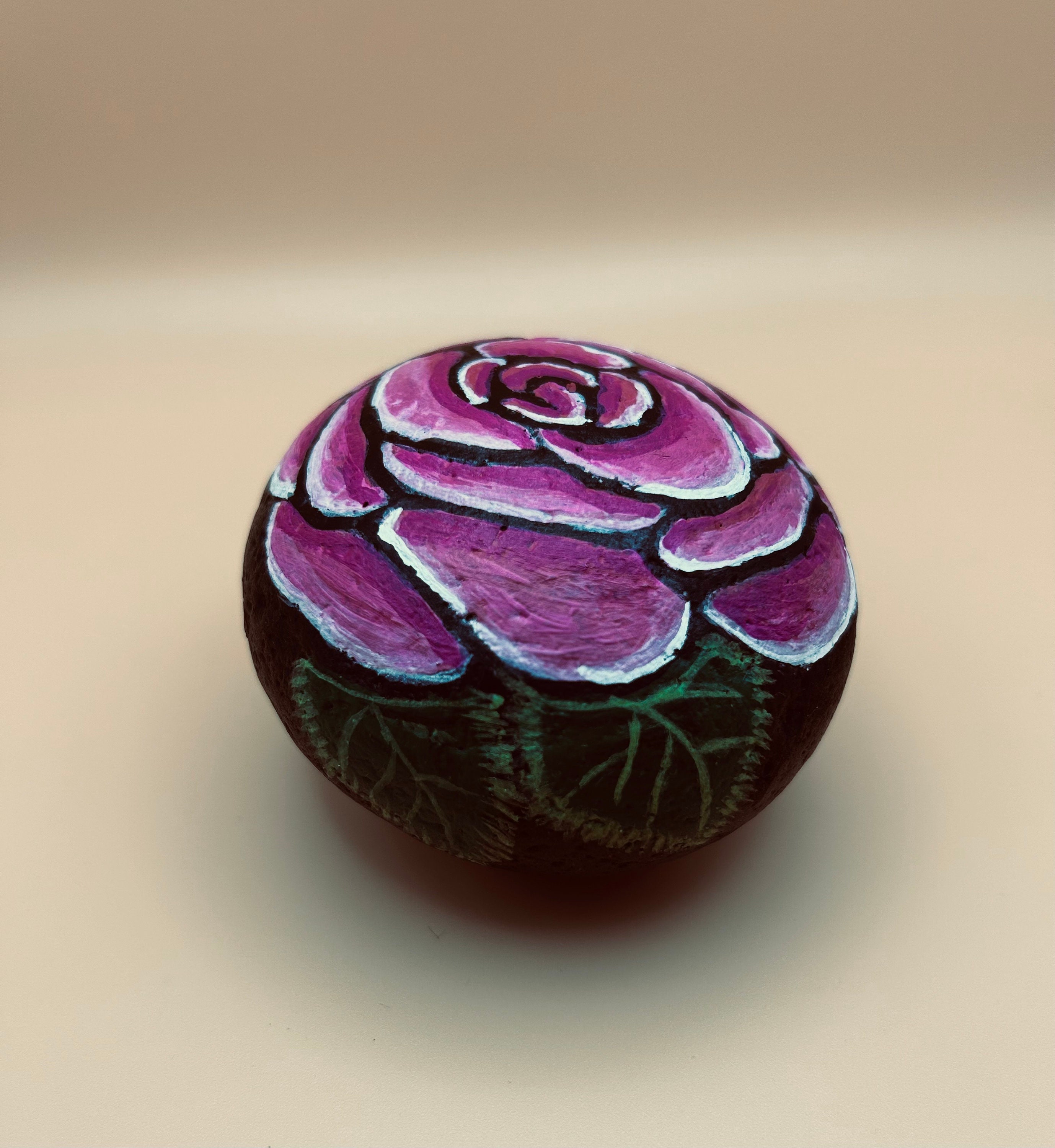 Rose Garden Painted Rock-hand Painted Rose Rock-rock Art-stone Art ...